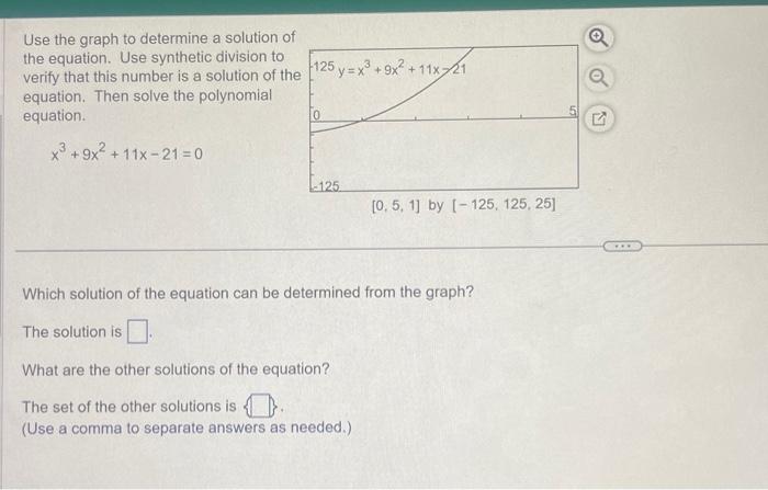 Solved Use the graph to determine a solution of the | Chegg.com