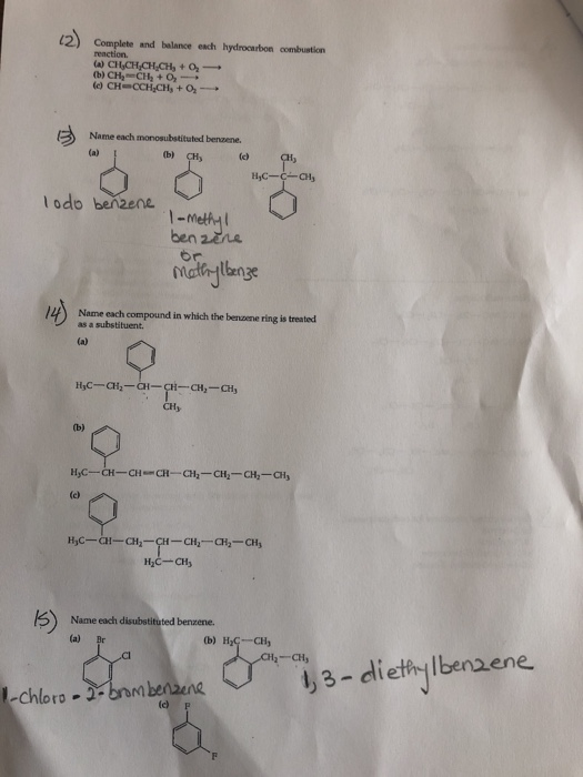 Solved (2) Complete and balance each hydrocarbon combustion | Chegg.com