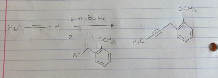 Solved SCH₃ to n-Buti Нас: Т. 2. SCH3 HC Br | Chegg.com