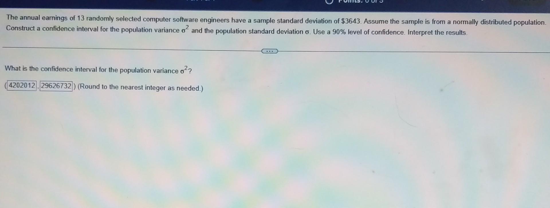 Solved The annual earnings of 13 randomly selected computer | Chegg.com