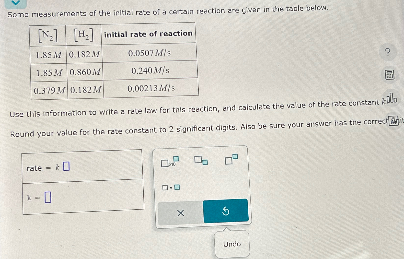 Solved Some measurements of the initial rate of a certain | Chegg.com