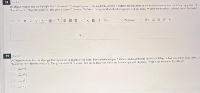 Solved Dr. Dostie Wants to find out if people like Halloween | Chegg.com