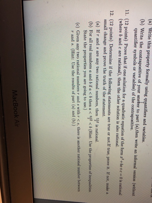 Solved (a) Write this property formally using quantifiers | Chegg.com