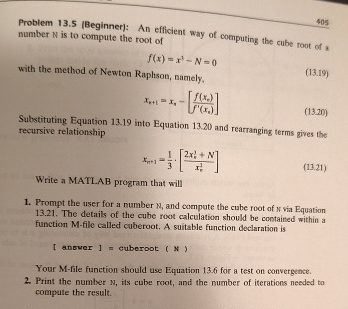 Solved Problem 13.5 (Beginner): An efficient way of | Chegg.com