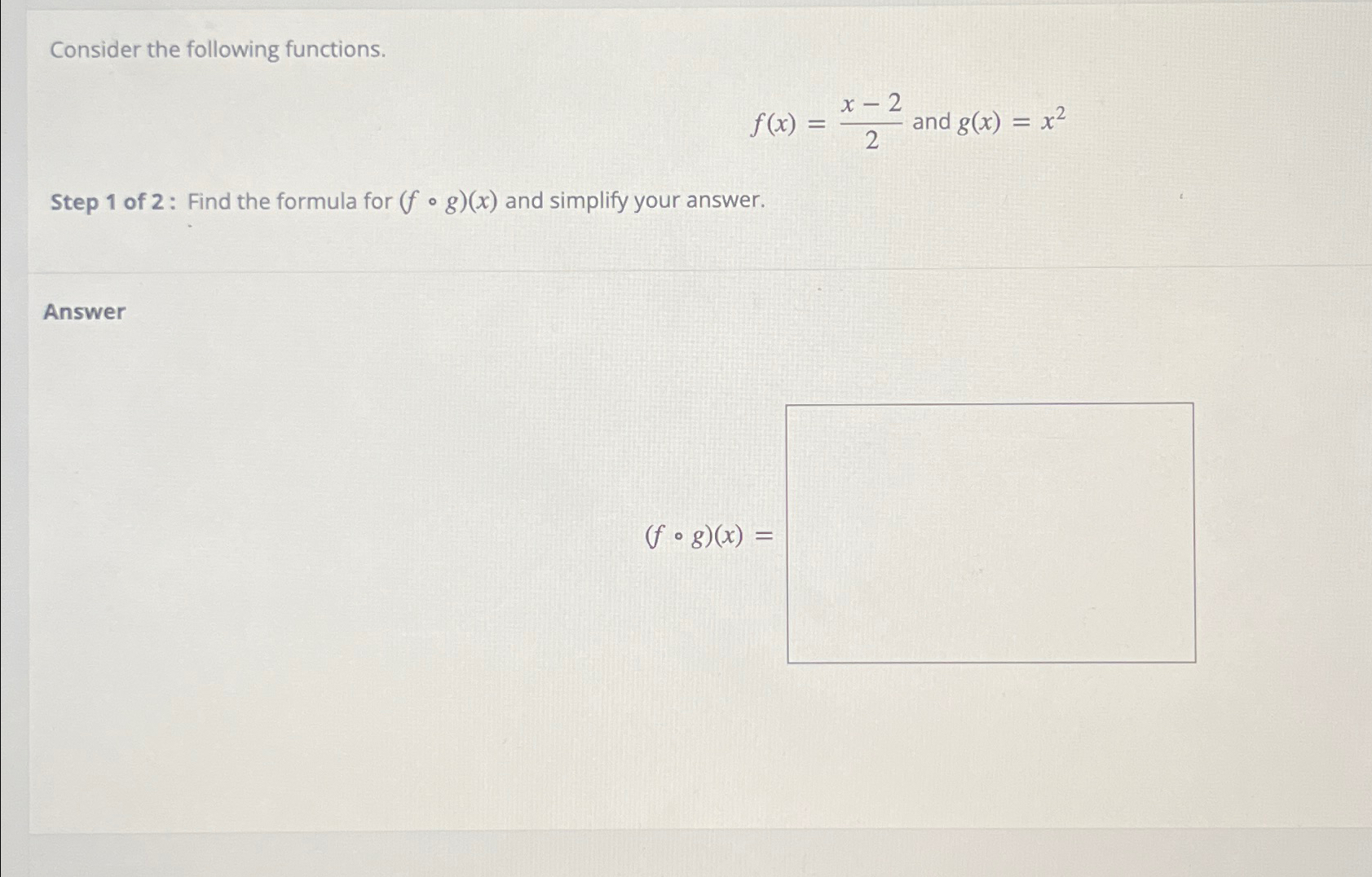 Solved Consider The Following Functions F X X 22 ﻿and