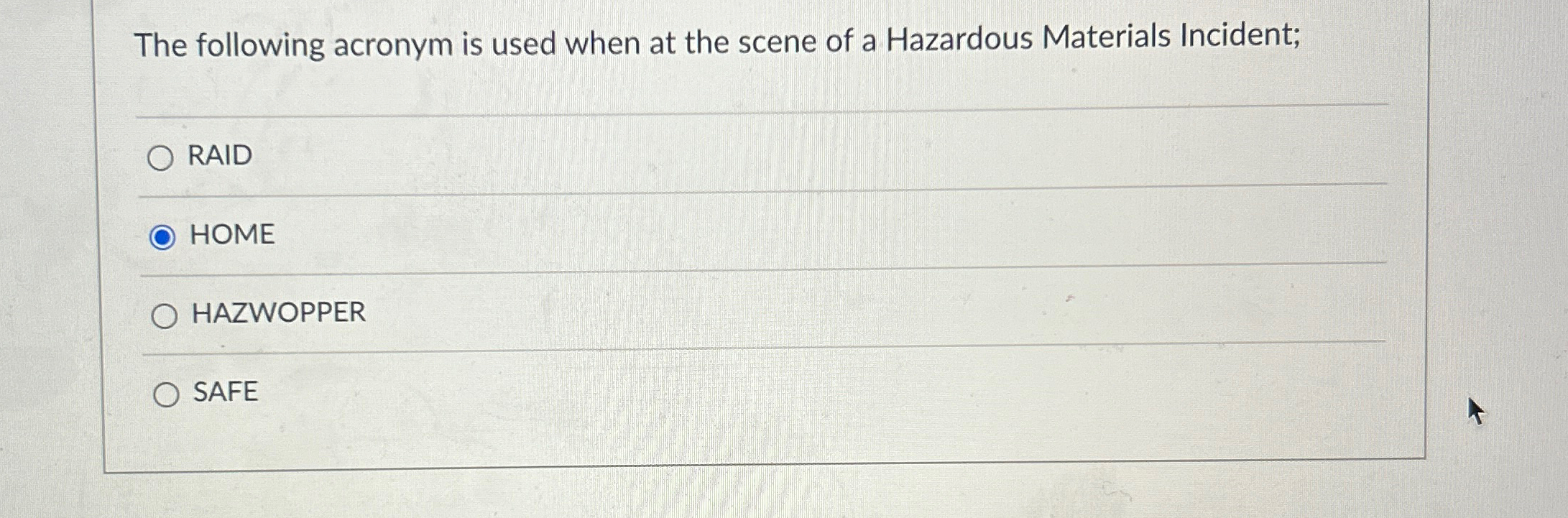 Solved The following acronym is used when at the scene of a | Chegg.com