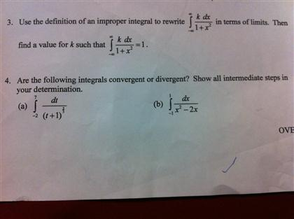 Use the definition of an improper integral to rewrite | Chegg.com