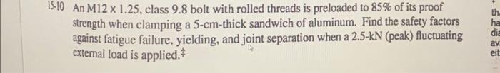 15-14 Find the tightening torque required for the | Chegg.com