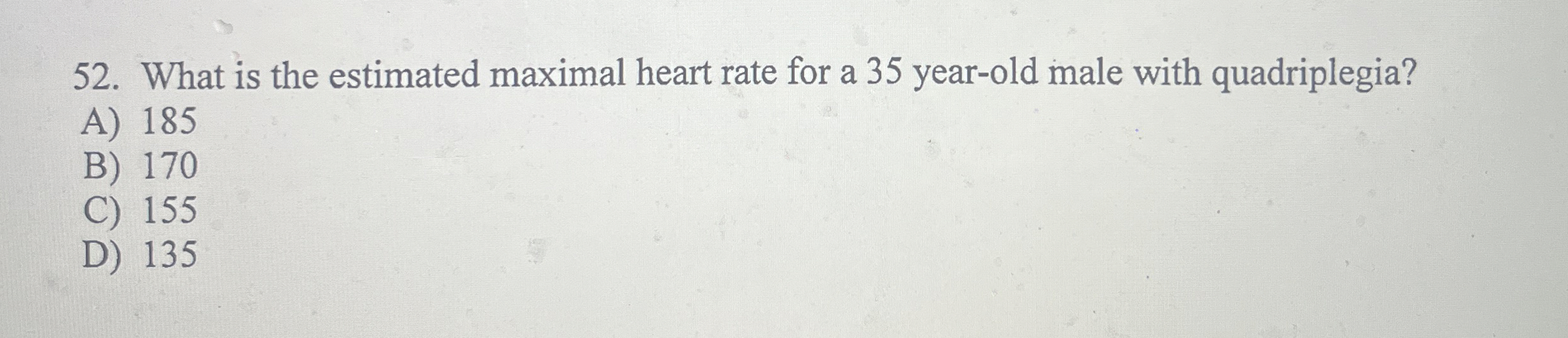 Solved What is the estimated maximal heart rate for a 35 | Chegg.com
