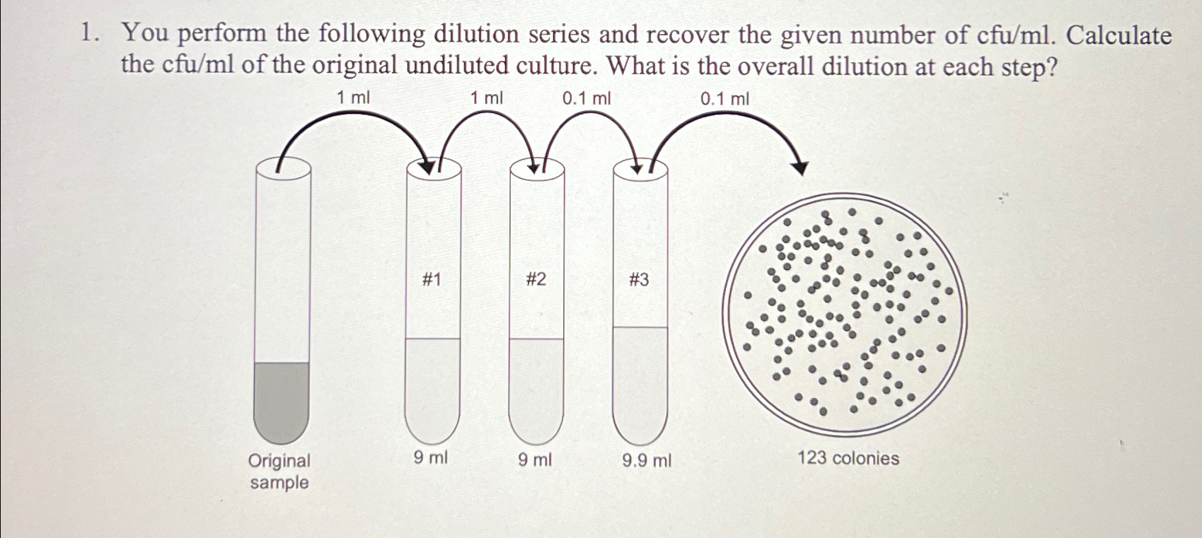 Solved You perform the following dilution series and recover | Chegg.com