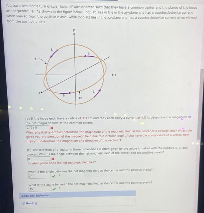 Solved x เ.You have two single turn circular loops of wire | Chegg.com