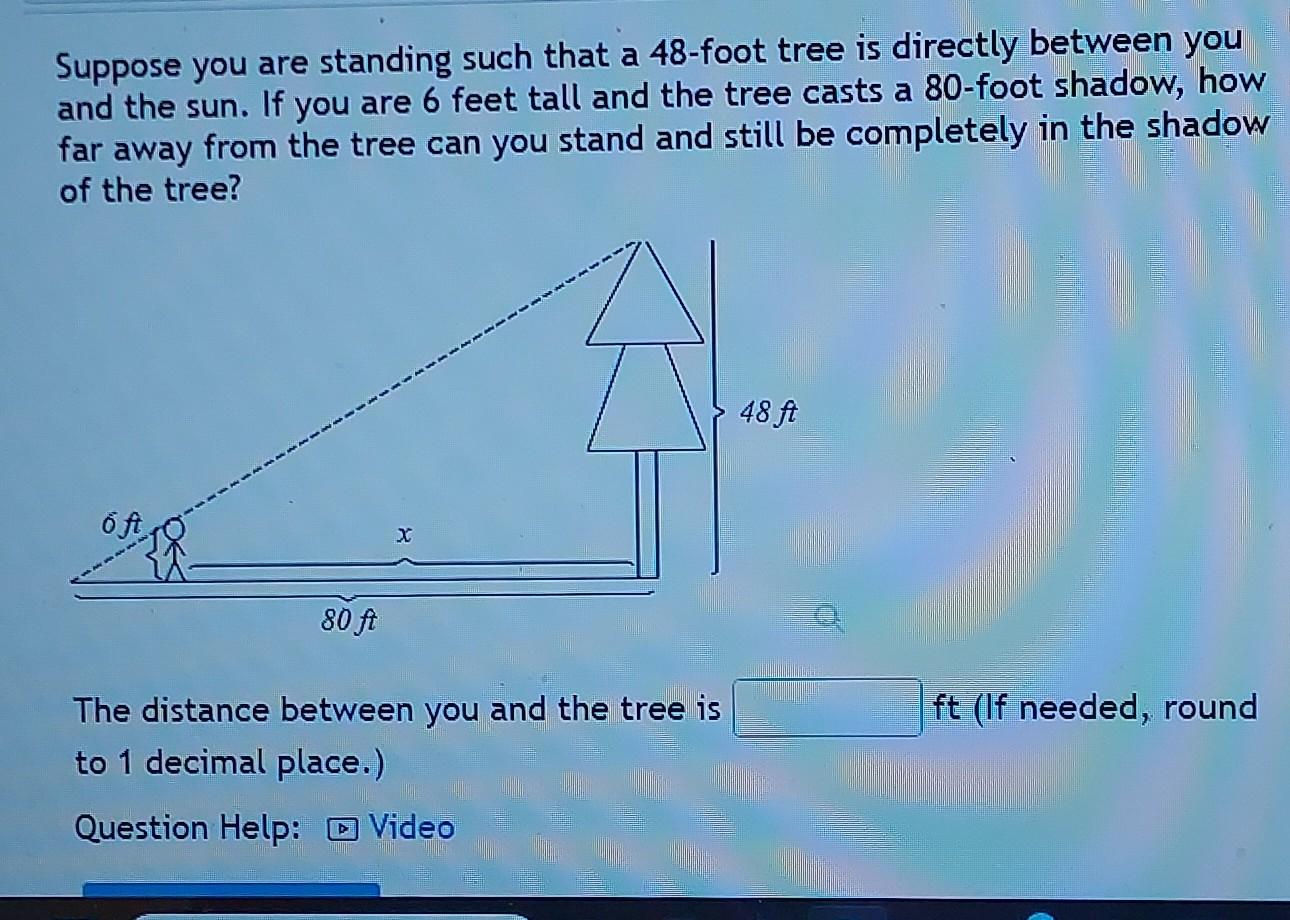 Solved Suppose you are standing such that a 48 -foot tree is | Chegg.com