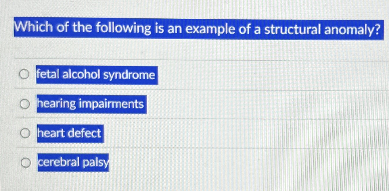 Solved Which of the following is an example of a structural | Chegg.com