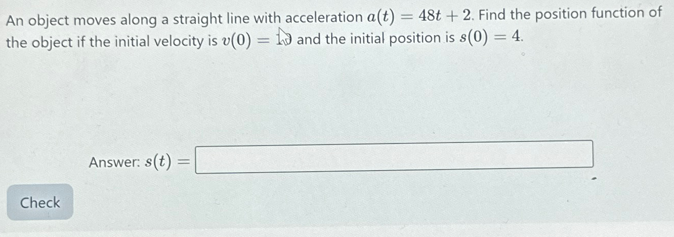 Solved An object moves along a straight line with | Chegg.com