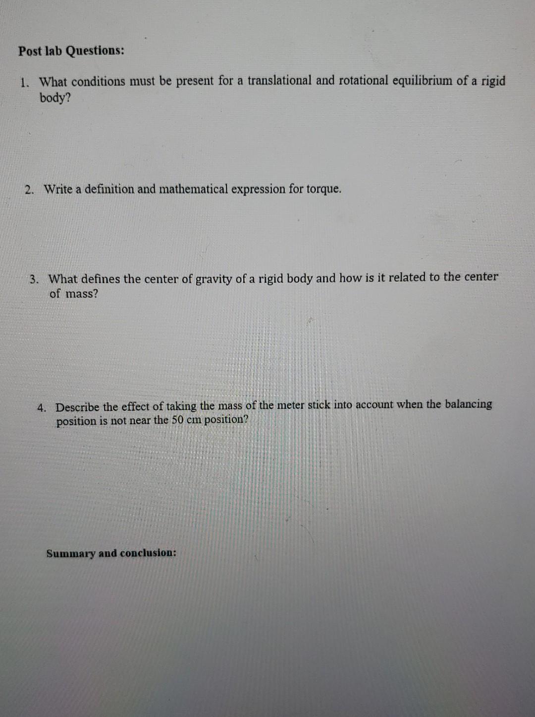 Solved Physics 201 (College Physics-1) Laboratory Exercise | Chegg.com