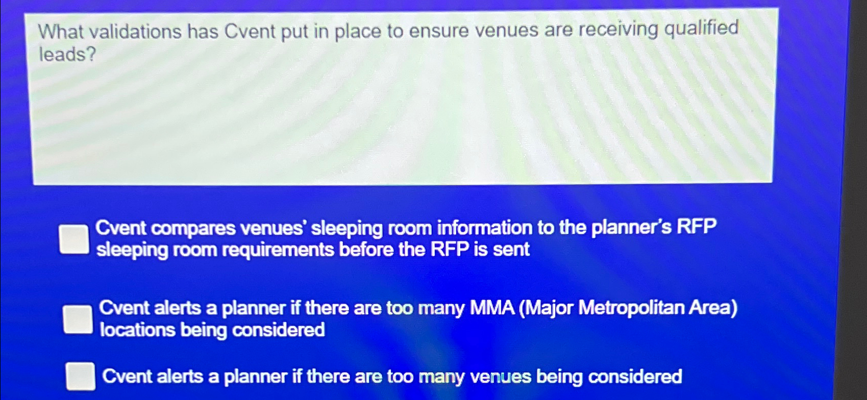 Solved What validations has Cvent put in place to ensure | Chegg.com