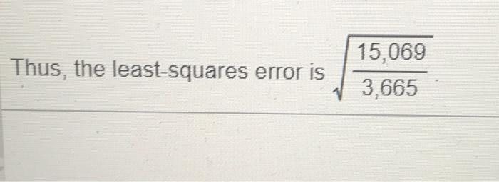 Solved Compute the least-squares error associated with the | Chegg.com