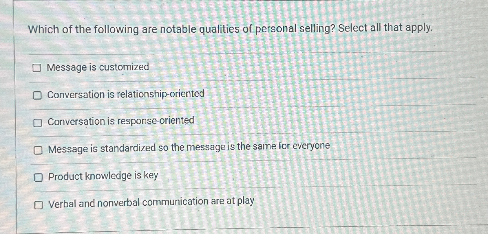 Solved Which of the following are notable qualities of | Chegg.com