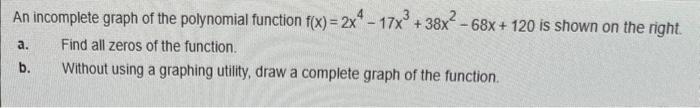 Solved An incomplete graph of the polynomial function | Chegg.com