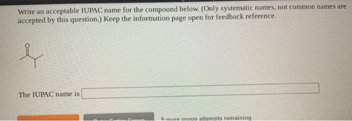 Solved [References) Write an acceptable IUPAC name for the | Chegg.com