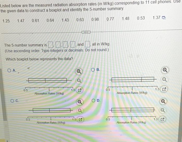 Solved isted below are the measured radiation absorption | Chegg.com