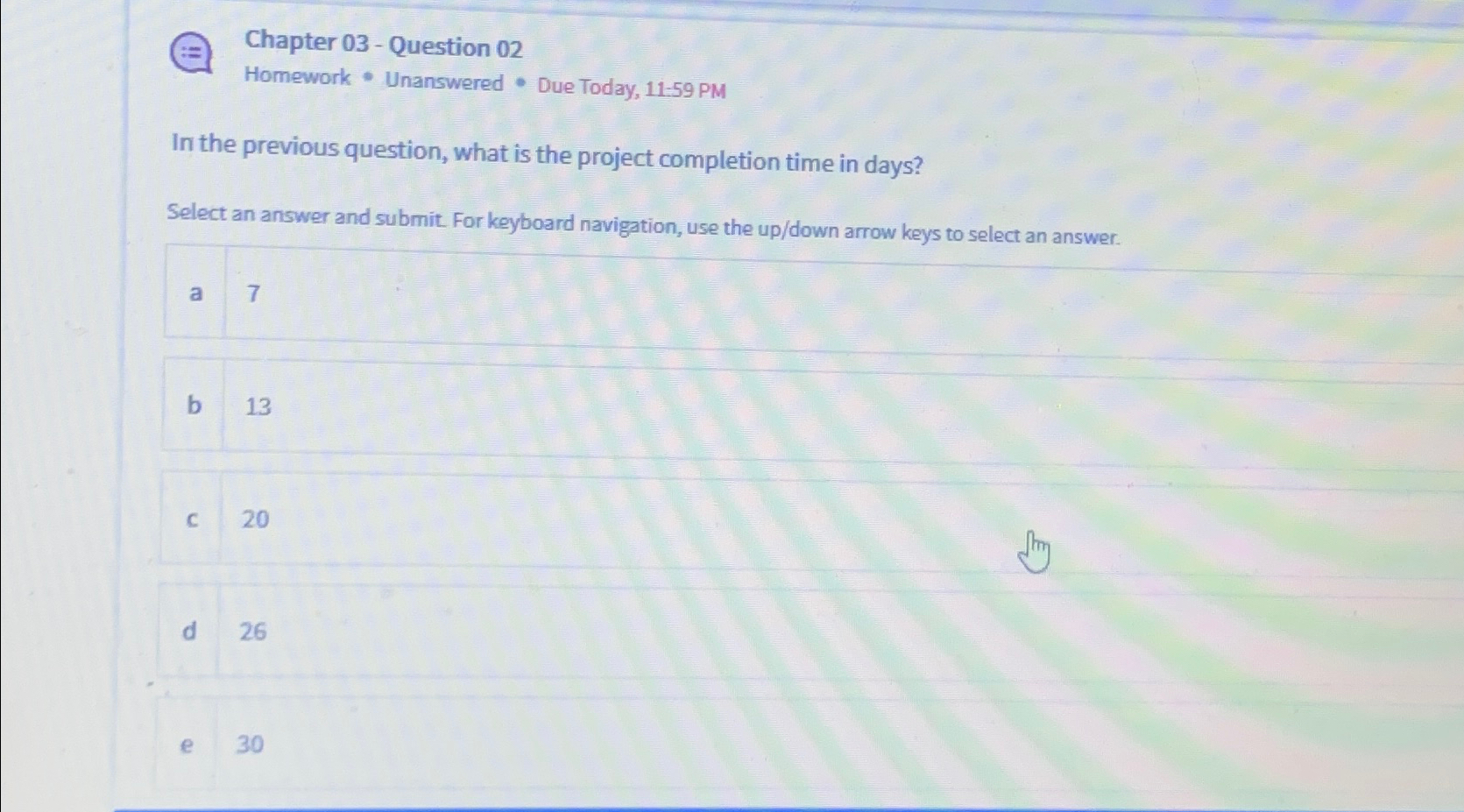 Solved Chapter 03 - ﻿Question 02Homework * ﻿Unanswered * | Chegg.com