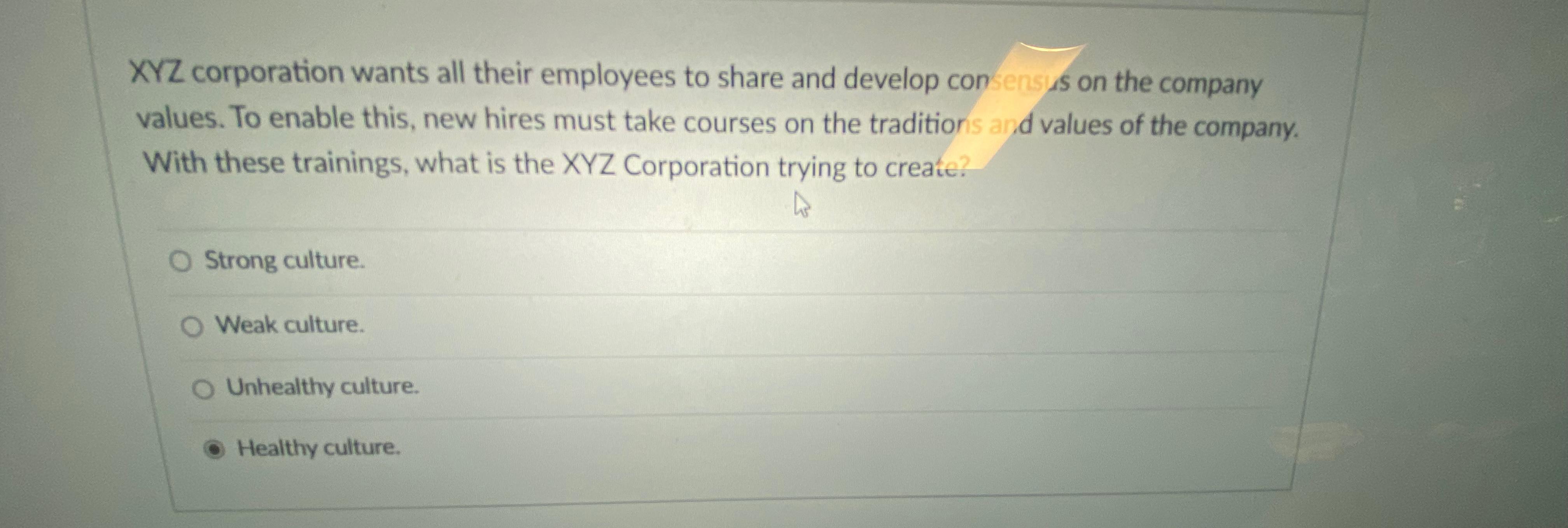 Solved XYZ corporation wants all their employees to share | Chegg.com