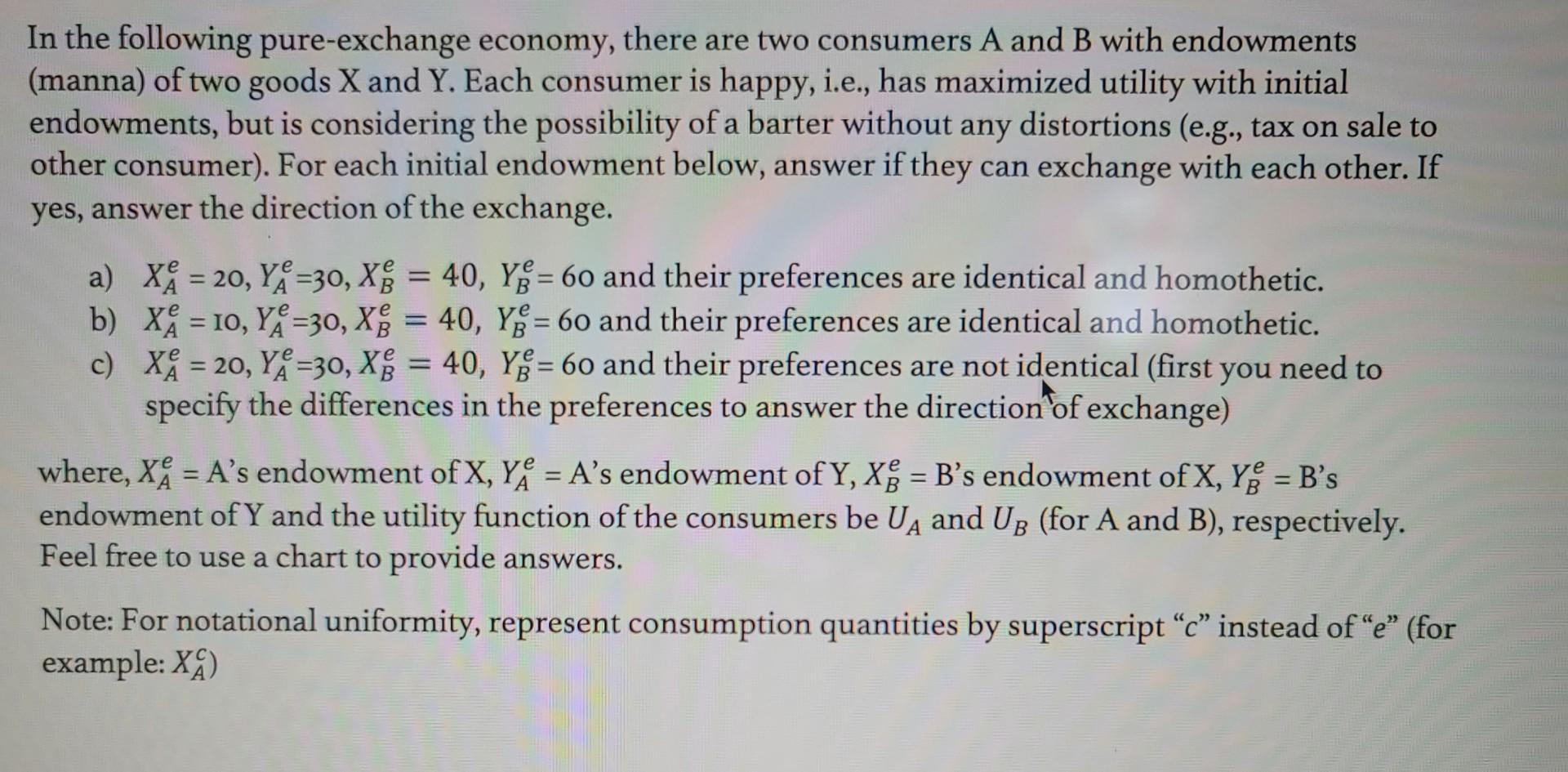 Solved In the following pure-exchange economy, there are two | Chegg.com