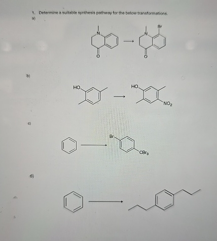 Solved Determine a suitable synthesis pathway for the below | Chegg.com