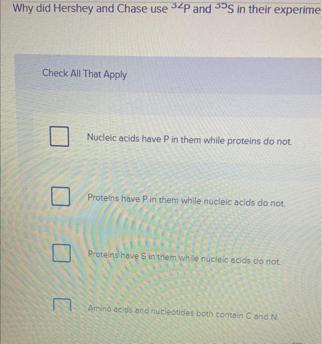 Solved Required information Comprehension: The Hershey-Chase | Chegg.com