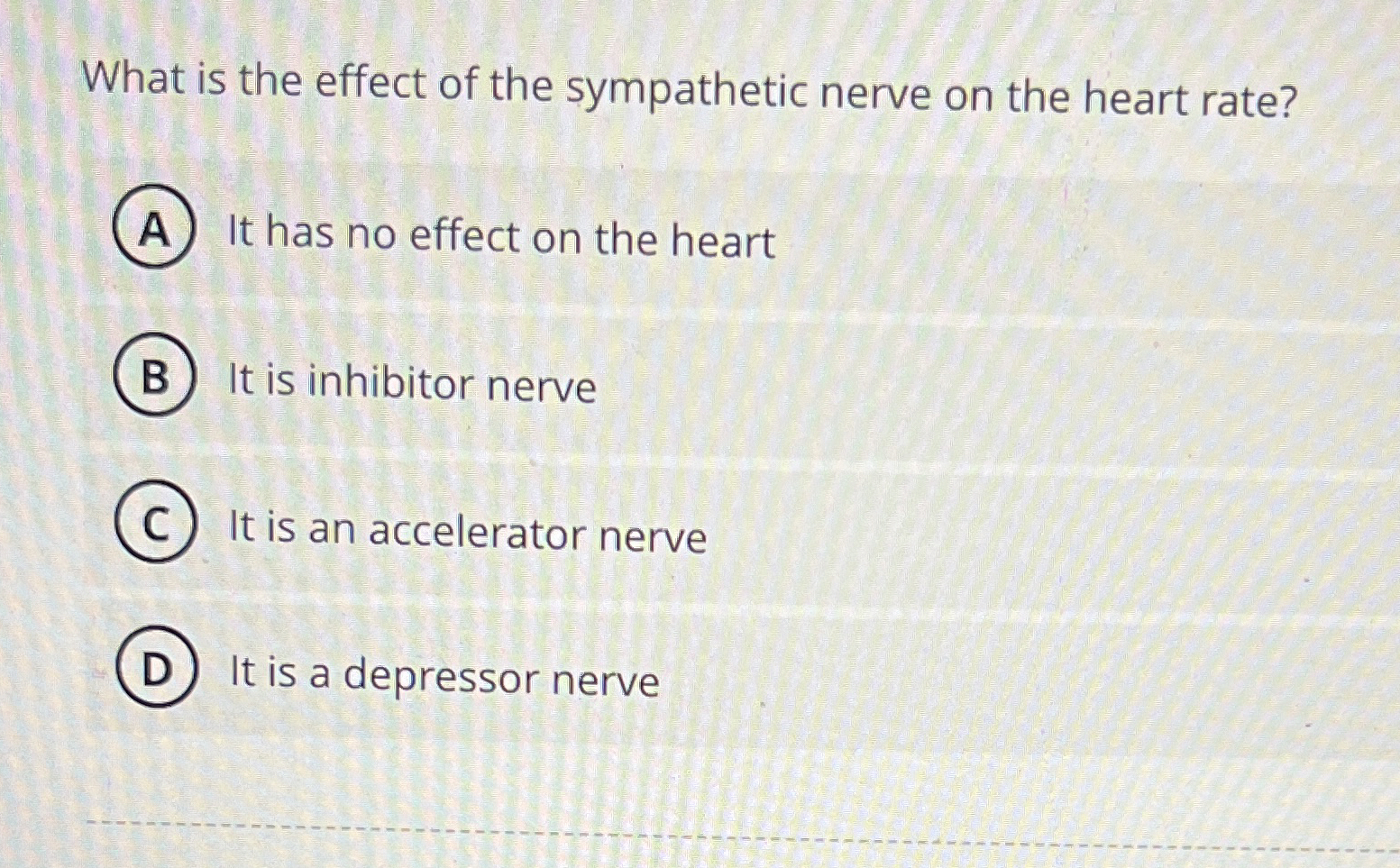 Solved What is the effect of the sympathetic nerve on the | Chegg.com