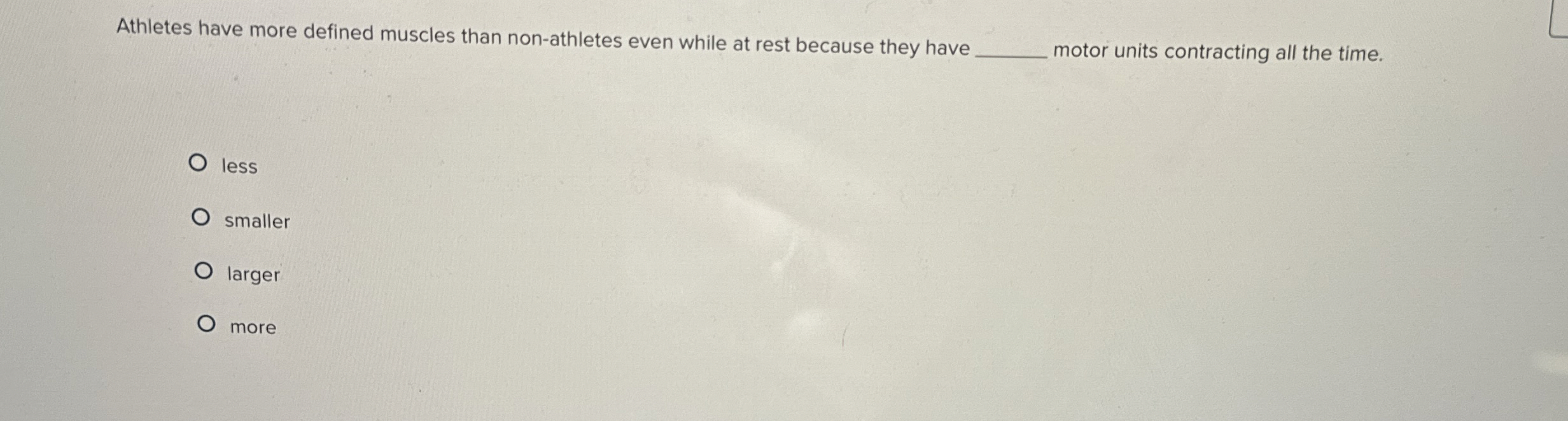 Solved Athletes have more defined muscles than non-athletes | Chegg.com