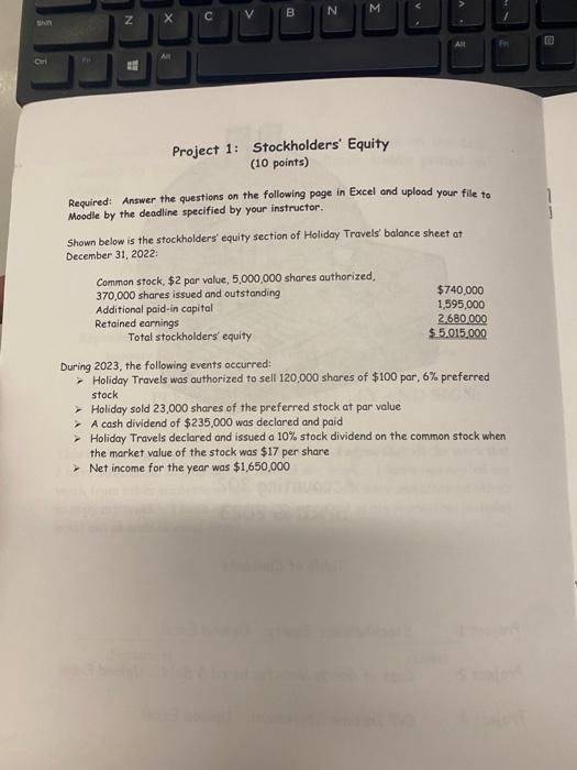 Solved Project 1: Stockholders' Equity (10 points) Required: | Chegg.com