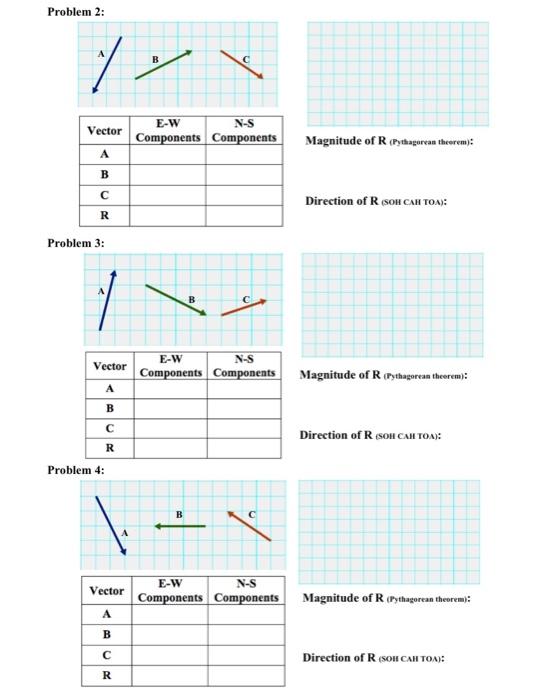 Solved Directions: For each problem, vectors A,B and C are | Chegg.com