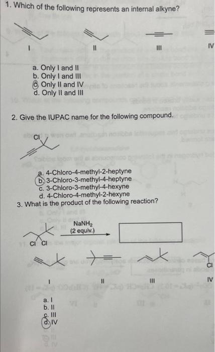 Solved 1. Which of the following represents an internal | Chegg.com