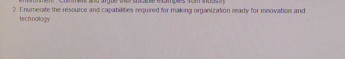 Solved 2. Enumerate the resource and capabilities required | Chegg.com