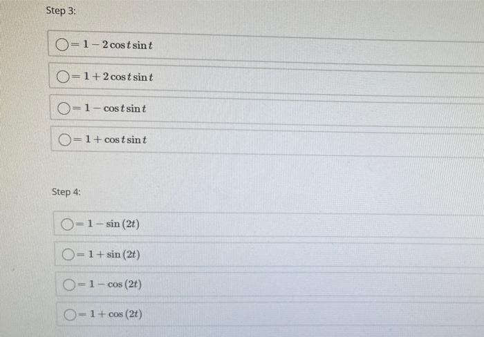 Solved (sint - cost)? - 1-sin (26) Proof: Step 1: | Chegg.com