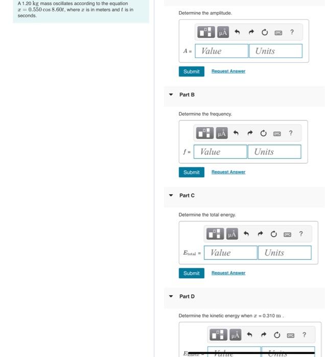 Solved An object with mass 2.7 kg is executing simple | Chegg.com