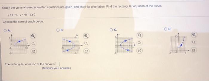 Solved Graph the curve whose parametric equations are given, | Chegg.com