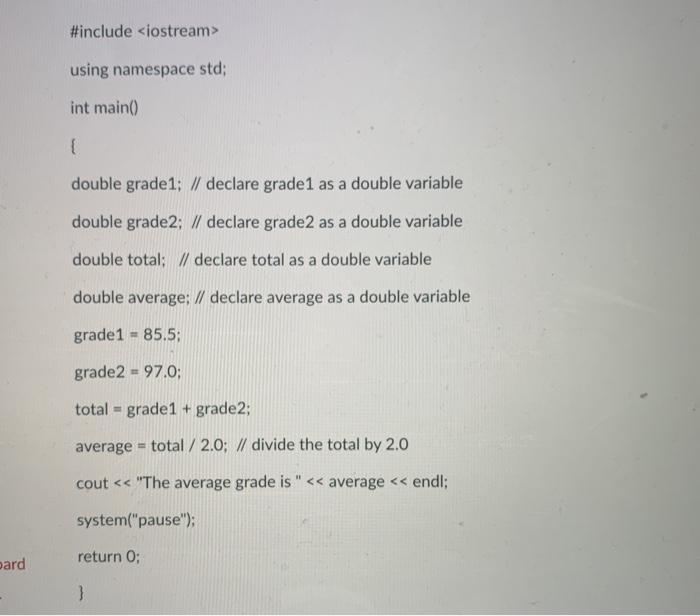 #include using namespace std; int main() double | Chegg.com
