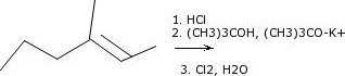Solved 1. HCL 2. (CH3)3COH, (CH3)3CO-K+rightarrow3. Cl2, | Chegg.com