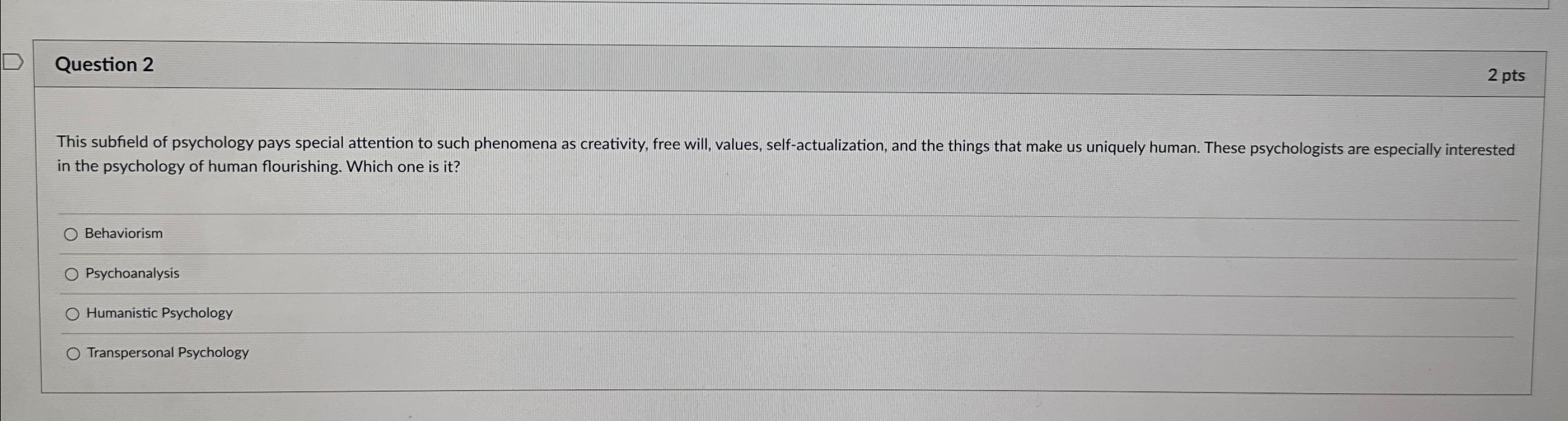 Solved Question 22 ﻿ptsThis subfield of psychology pays | Chegg.com