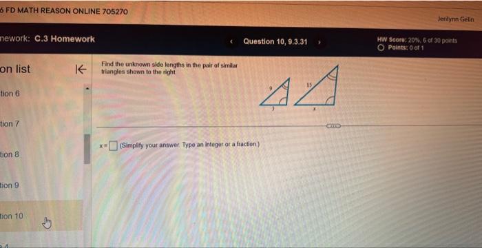 Solved Find the unknown side lengths in the pair of tlimilar | Chegg.com