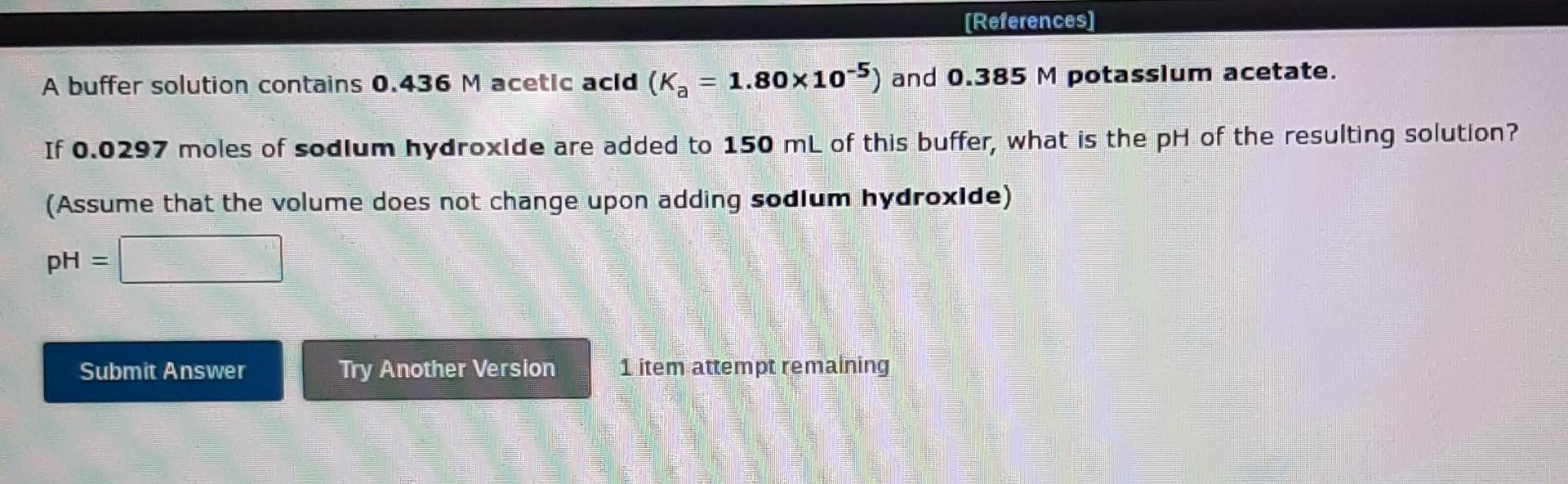 Solved A buffer solution contains 0.436M acetlc acid | Chegg.com