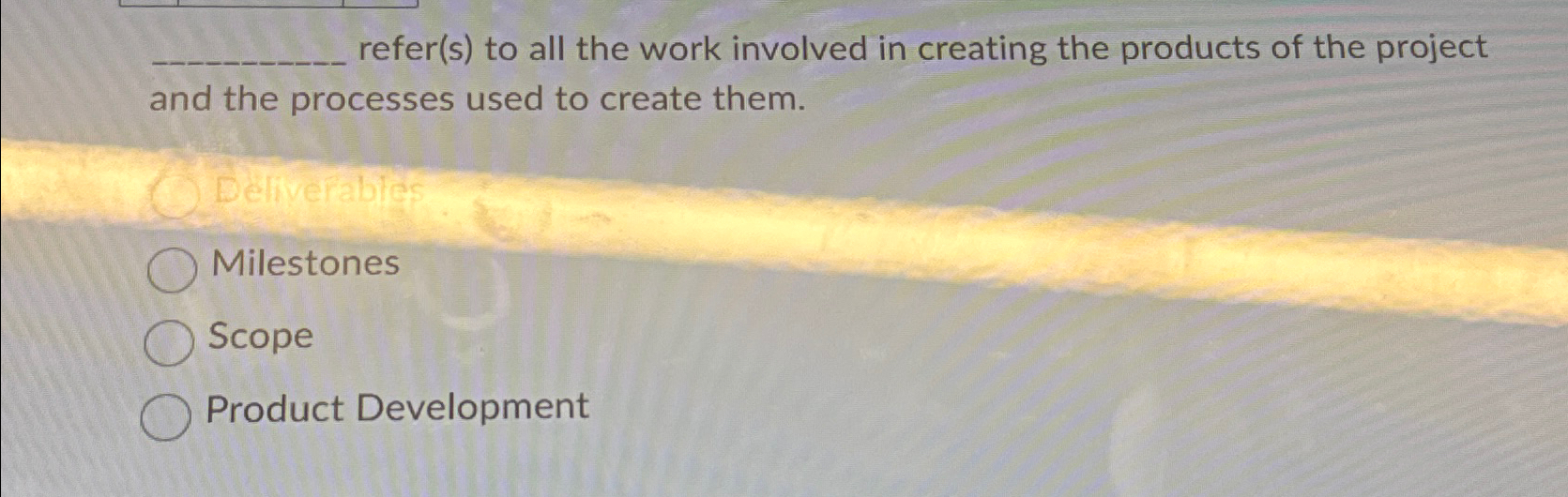 Solved refer(s) ﻿to all the work involved in creating the | Chegg.com