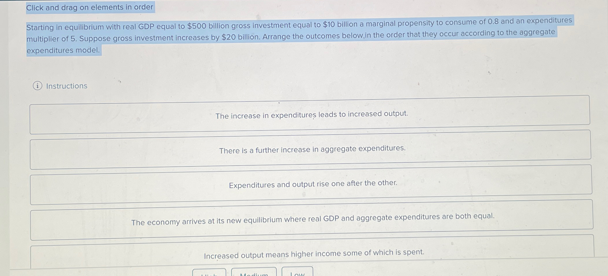 Solved Click and drag on elements in orderStarting in | Chegg.com