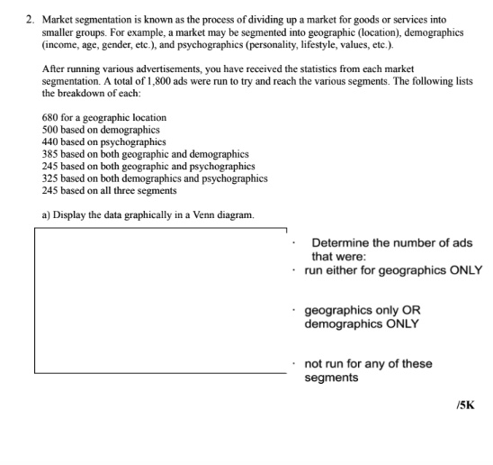 Solved PLEASE ANSWER QUICKLY! :,) ﻿Market segmentation is | Chegg.com