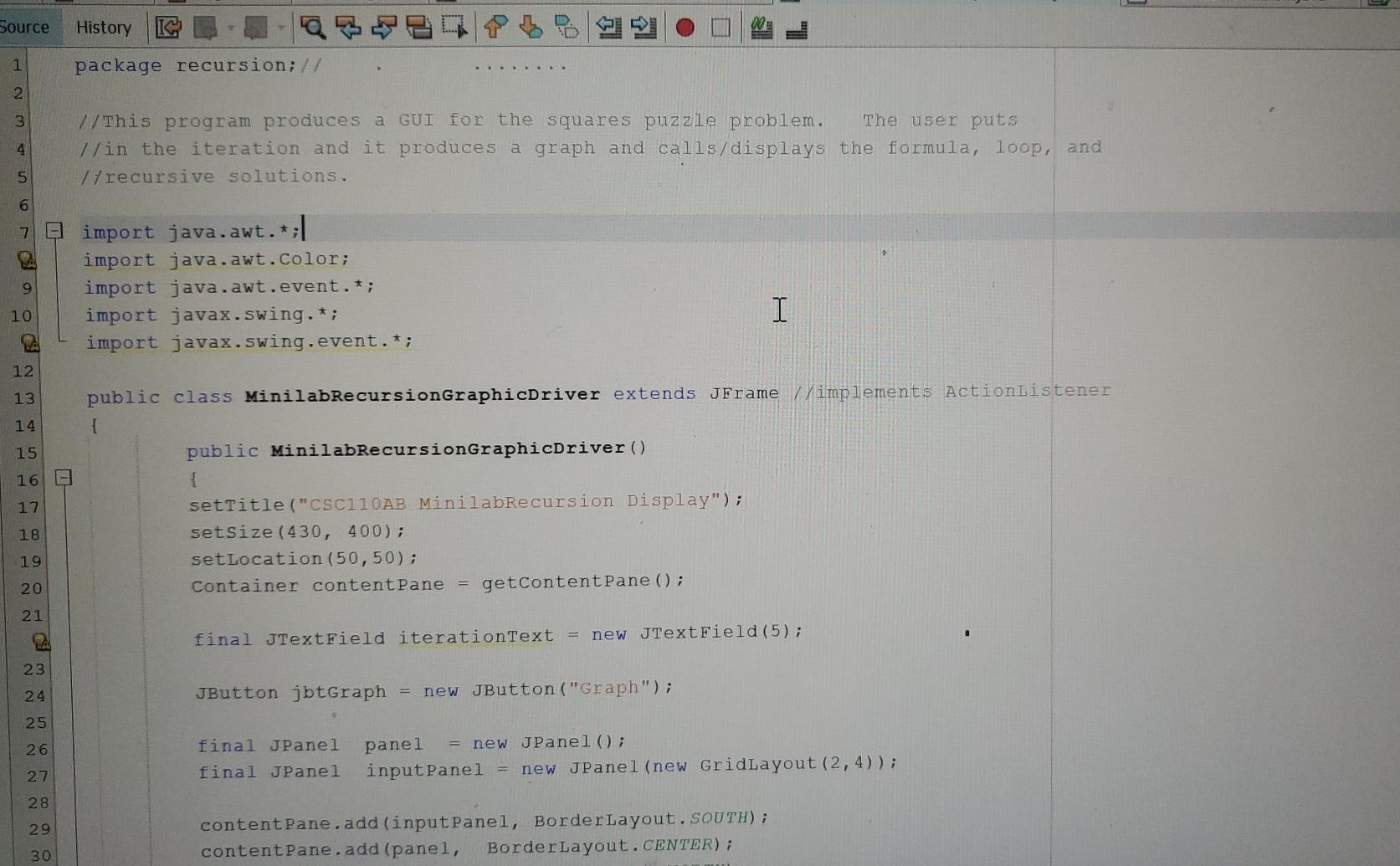 CSC110AB MinilabRecursion You are to write a class | Chegg.com