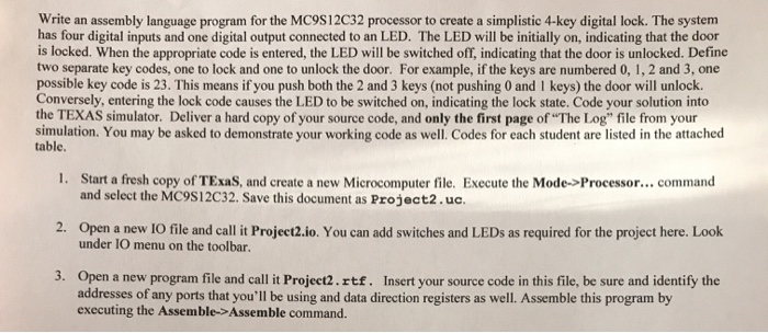 Write an assembly language program for the MC9S12C32 | Chegg.com