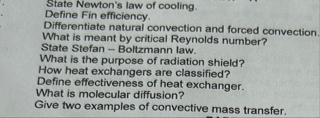 Solved State Newton's law of cooling.Define Fin | Chegg.com